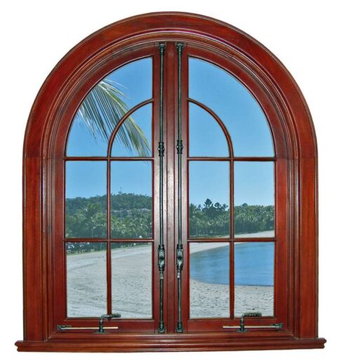 DA VINCI MAHOGANY IMPACT WINDOW ARCHED | Bellini Mastercraft